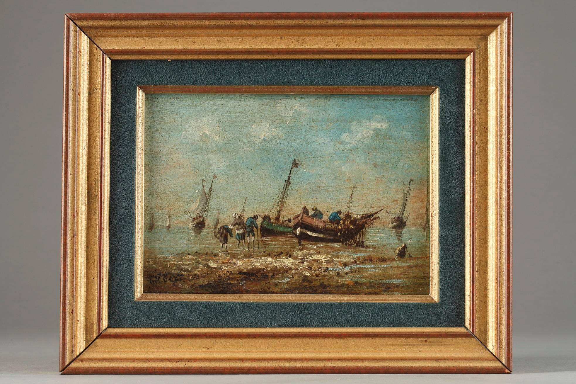 Pair of Seascape Oil Paintings by Pierre-Julien Gilbert at 1stDibs