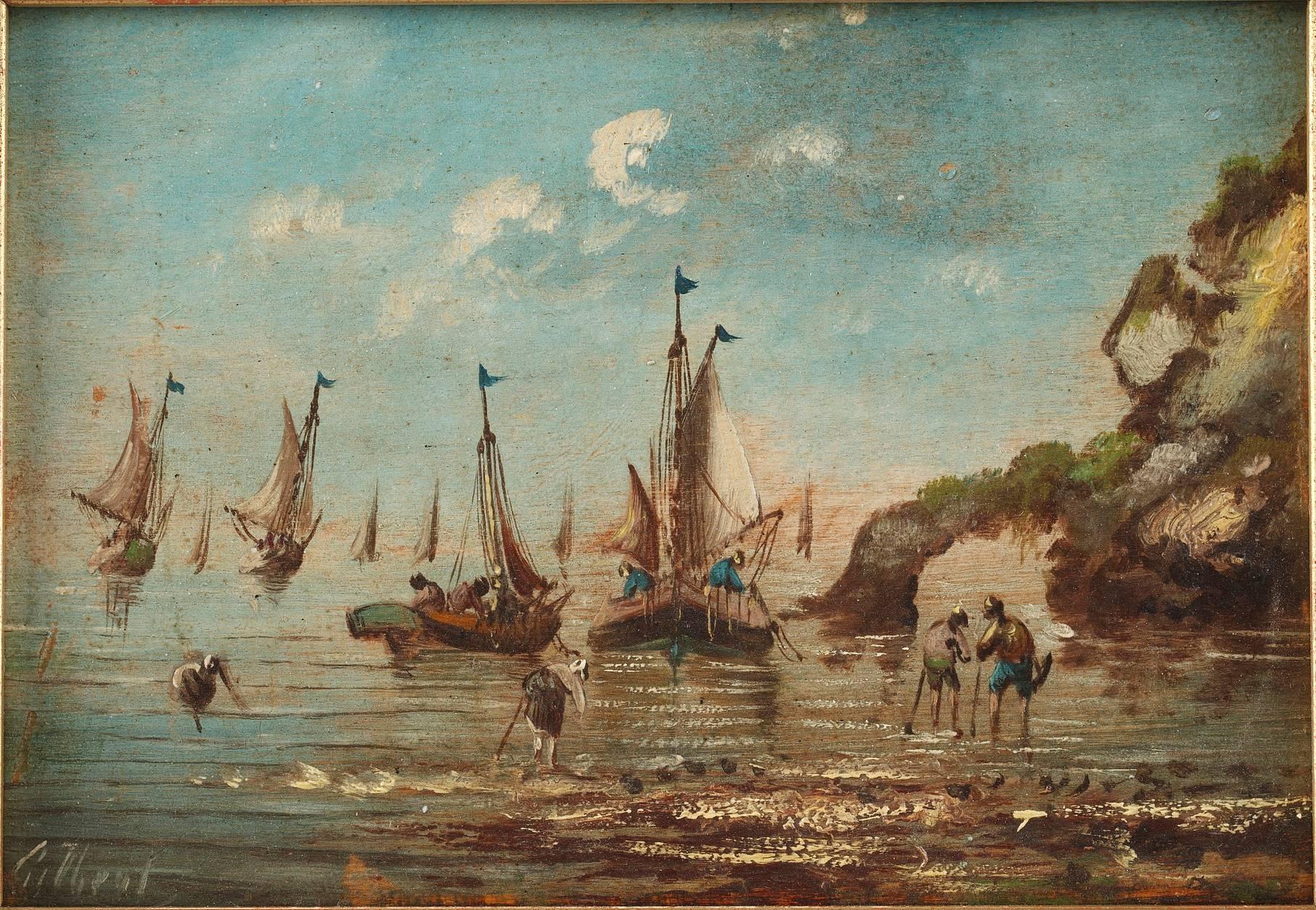 Pair of Seascape Oil Paintings by Pierre-Julien Gilbert at 1stDibs