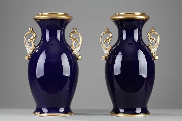 Pair of 19th Century Bayeux Porcelain Vases at 1stDibs