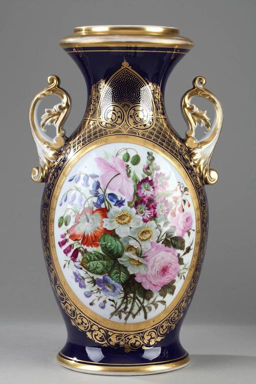 Pair of 19th Century Bayeux Porcelain Vases at 1stDibs