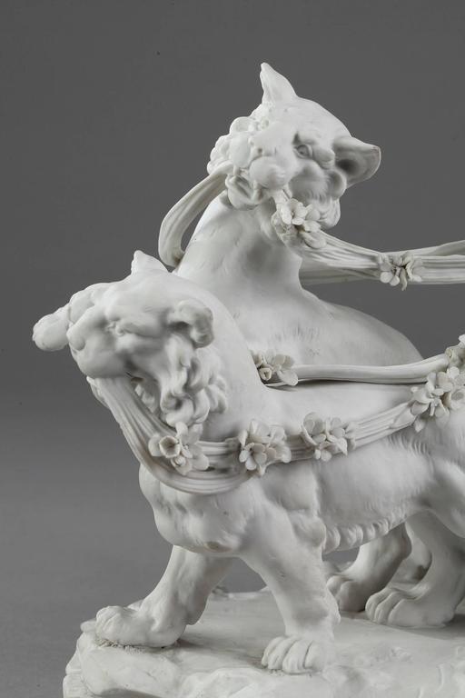 19th Century Bisque Bacchus in a Chariot Pulled by Panthers at 1stDibs