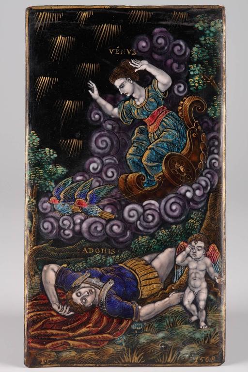 Four Samson Enamel Plates with Mythological Scenes in Renaissance Taste ...