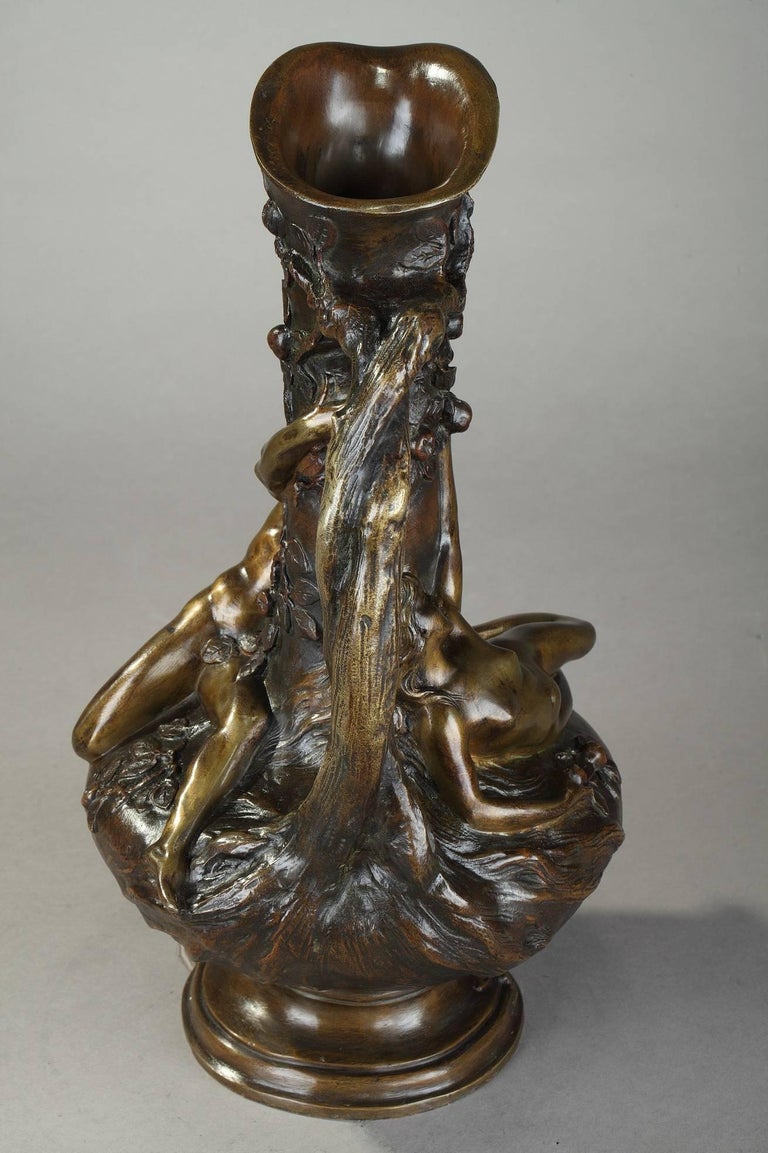 Art Nouveau Bronze Ewer "The Temptation" by Eugène-Victor Cherrier at ...