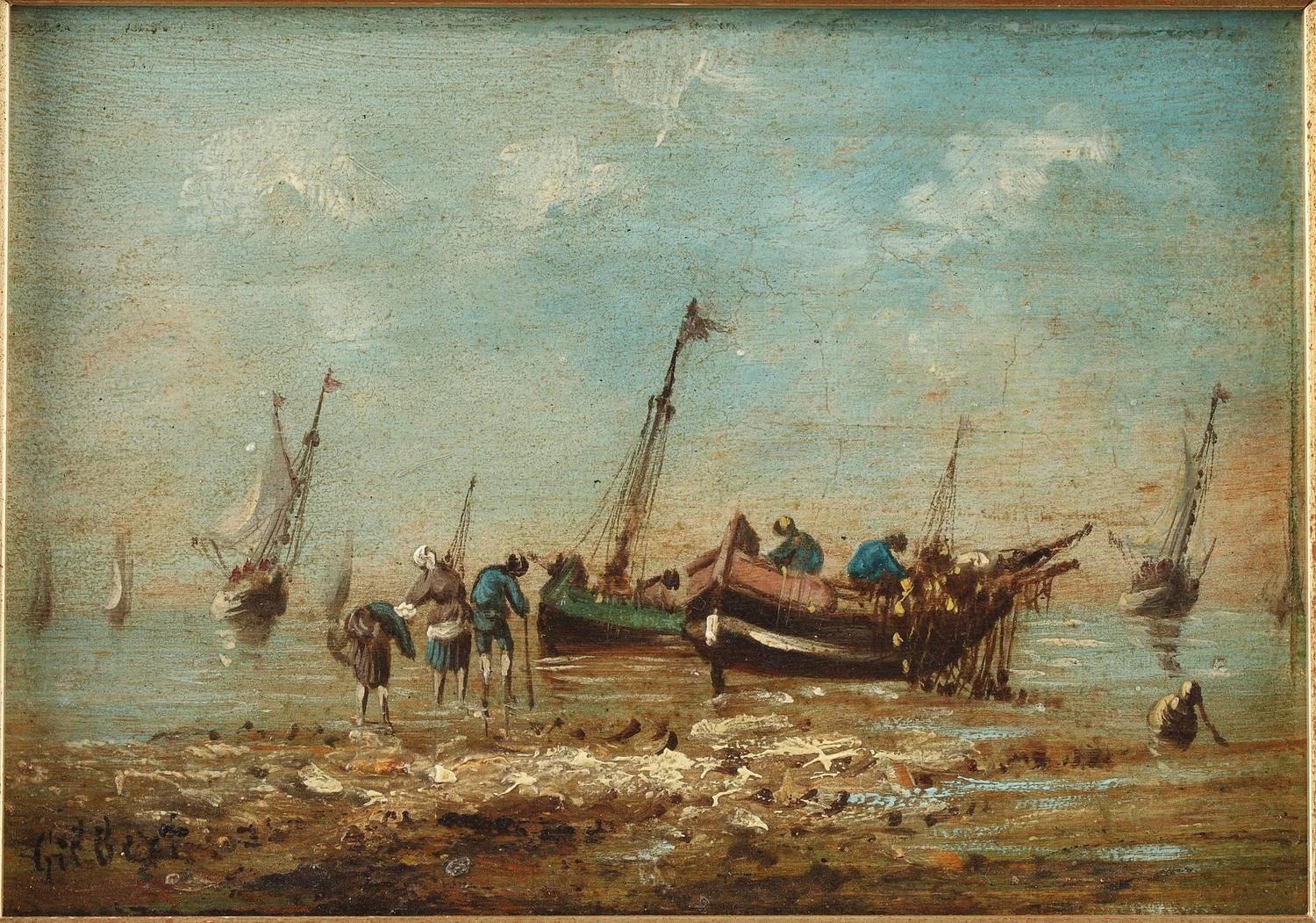 Pair of Seascape Oil Paintings by Pierre-Julien Gilbert For Sale at 1stdibs