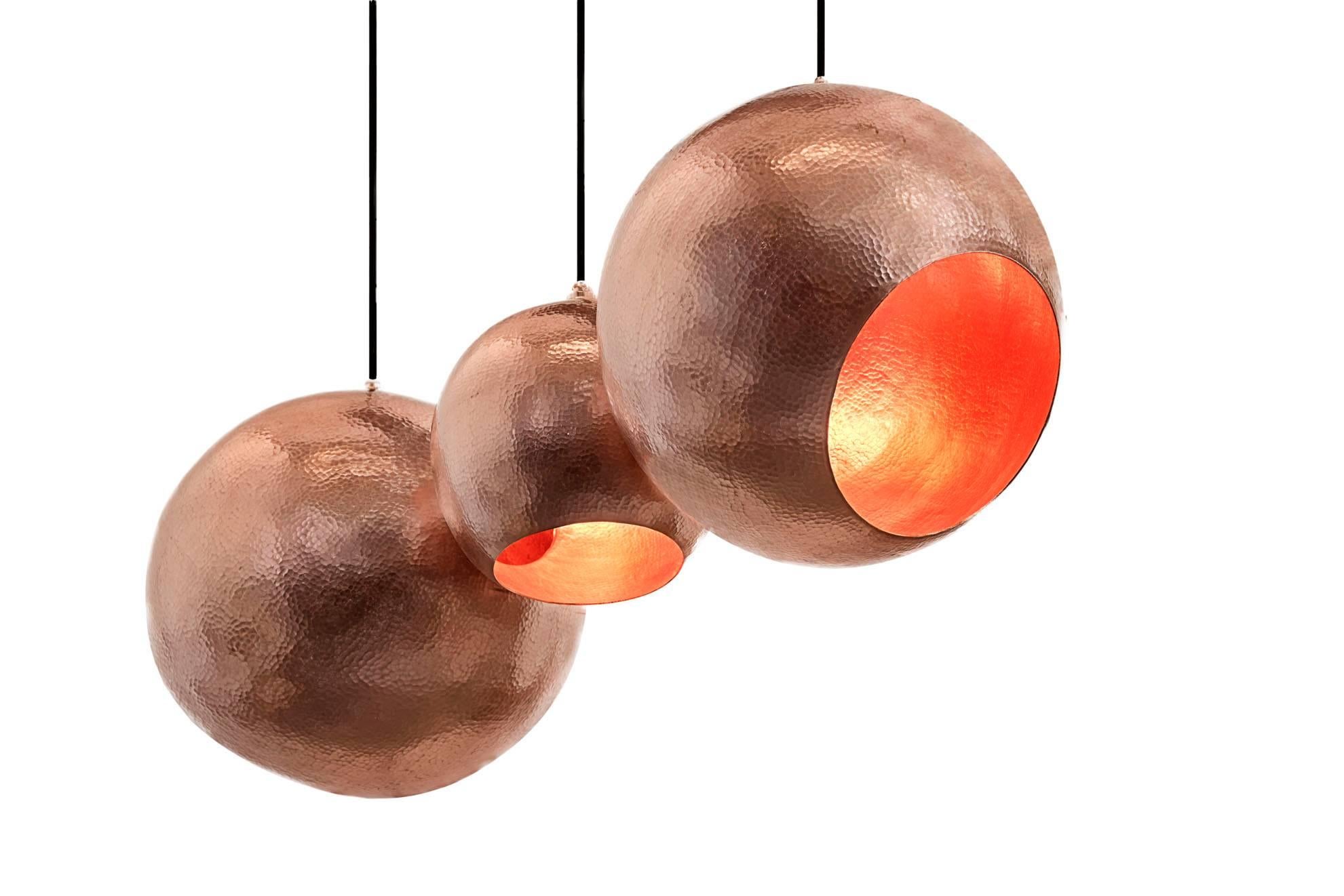 Orb, 2017, Hand Hammered Mexican Pendant Light For Sale at 1stDibs