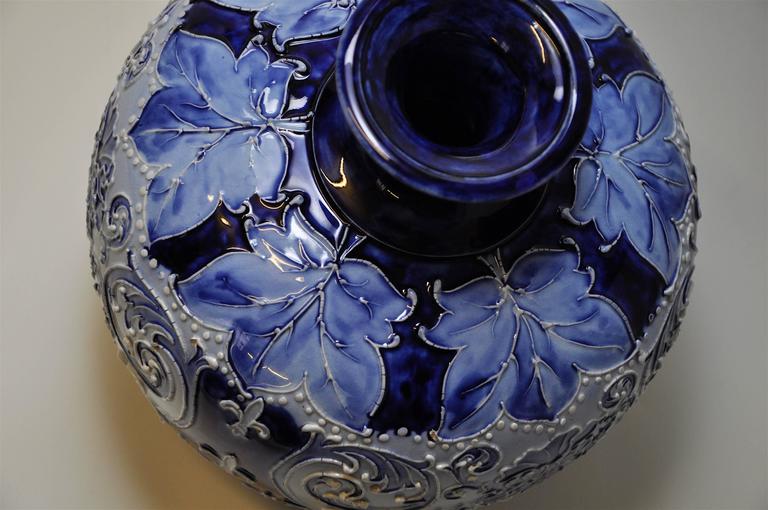 Large Rare Florian Ware Moorcroft Macintyre Blue Vase Pot Art Pottery ...