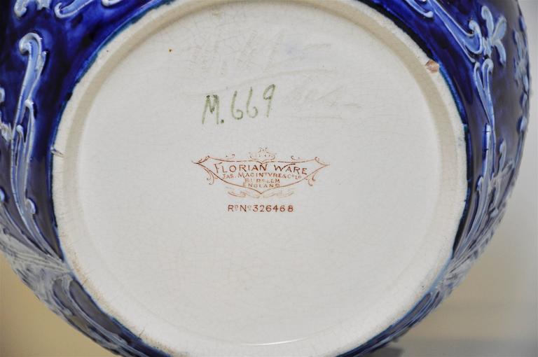 Large Rare Florian Ware Moorcroft Macintyre Blue Vase Pot Art Pottery ...