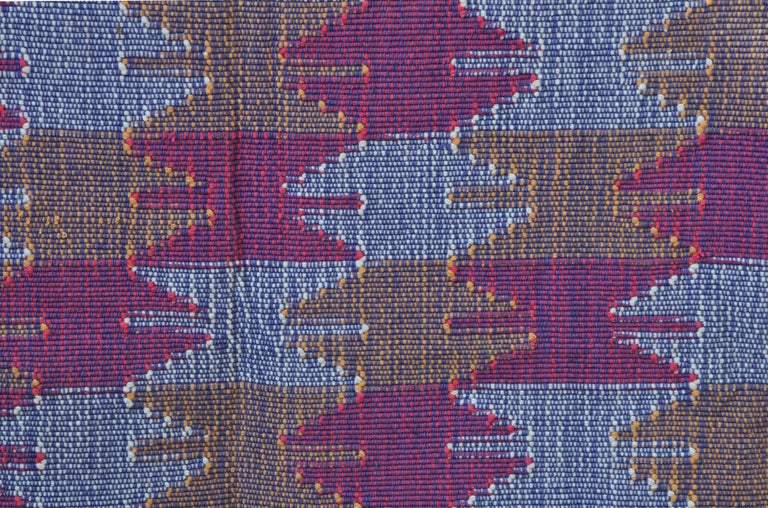 Vintage Ethnic Dhaka Pattern Purple Throw Rug from Nepal For Sale at ...