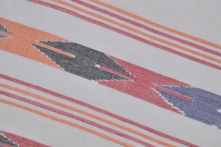 Vintage Ethnic Blue Dhaka Pattern Throw from Nepal at 1stDibs