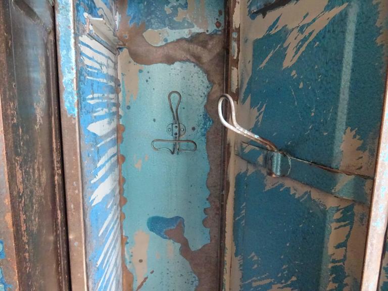 Early Century Industrial French Metal Locker For Sale at 1stDibs