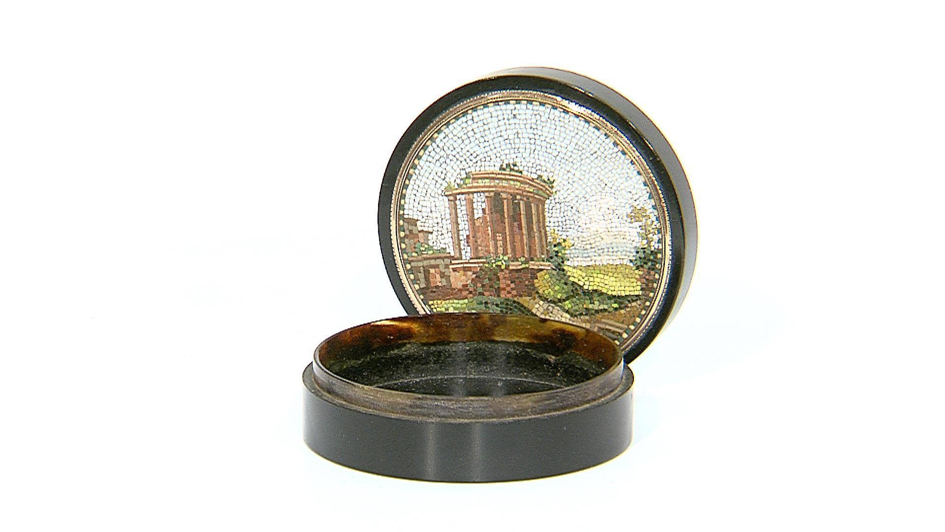 Tortoise Shell and Gold Box with Micromosaic, Temple of Vesta, 18th ...