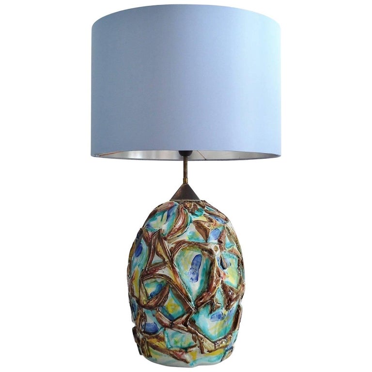 Italian Mid-Century Hand-Crafted Artistic Ceramic Table Lamp, 1960s For ...