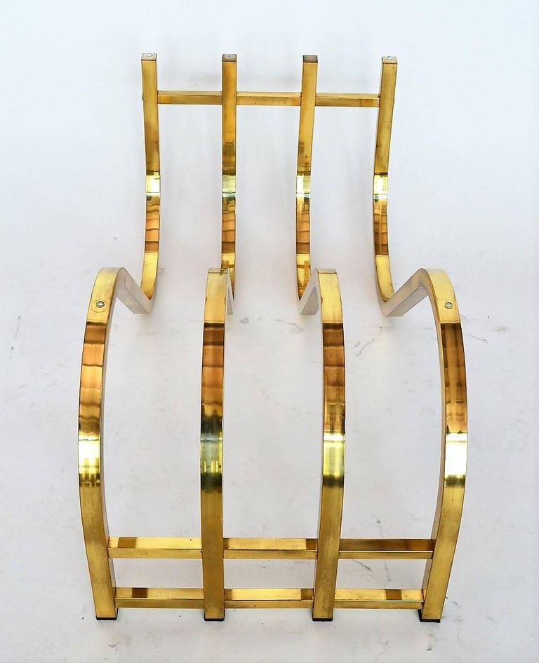 Italian Design Coffee Table with Brass Base, 1970s at 1stDibs