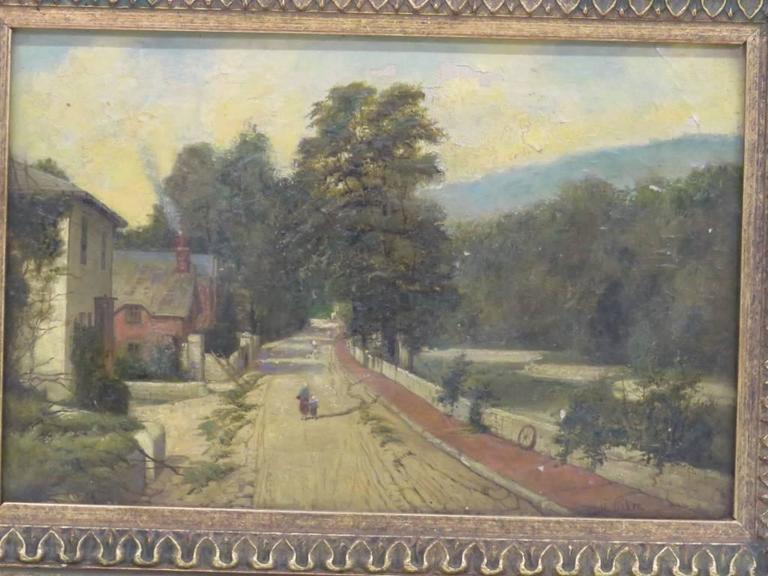 Alfred H. Vickers Landscape Painting with Village For Sale at 1stDibs