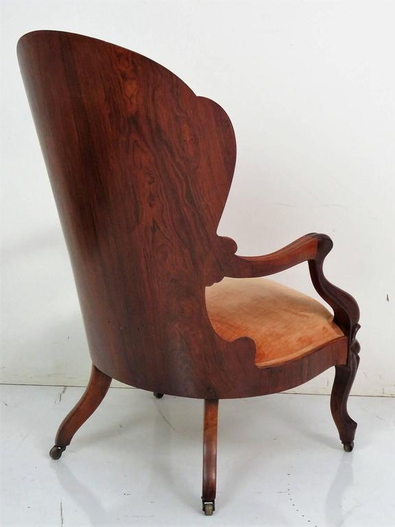 John Henry Belter Style Walnut Laminated Upholstered Man's Chair For ...