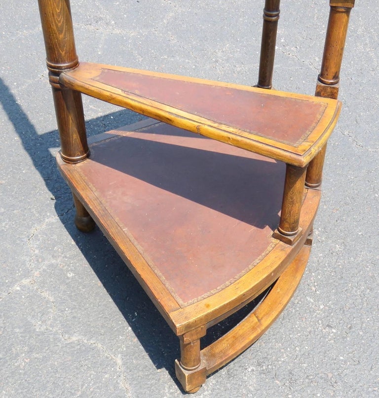 Leather Winding Library Steps For Sale at 1stDibs