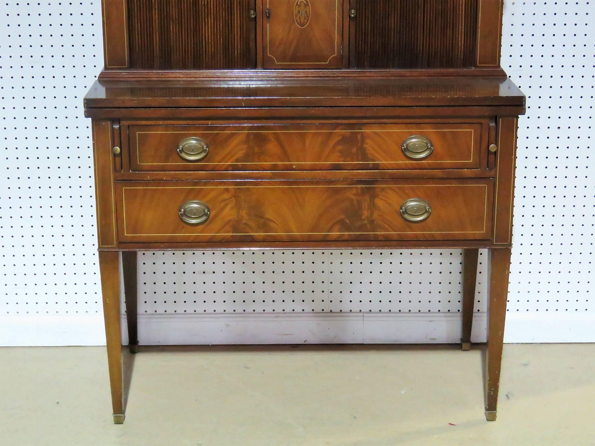 Federal Style Tambour Secretary Desk For Sale at 1stDibs | federal ...