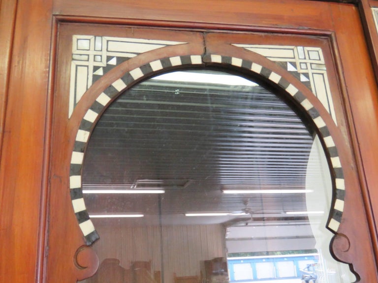 Moroccan Carved Inlaid Bookcase at 1stDibs