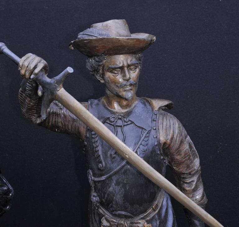 Pair of English Bronze Cavalier Soldiers Charles I Statues For Sale at ...