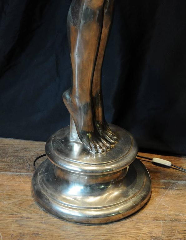 XL Silver Bronze Art Deco Biba Lamp Floor Light Lamps Statue at 1stDibs