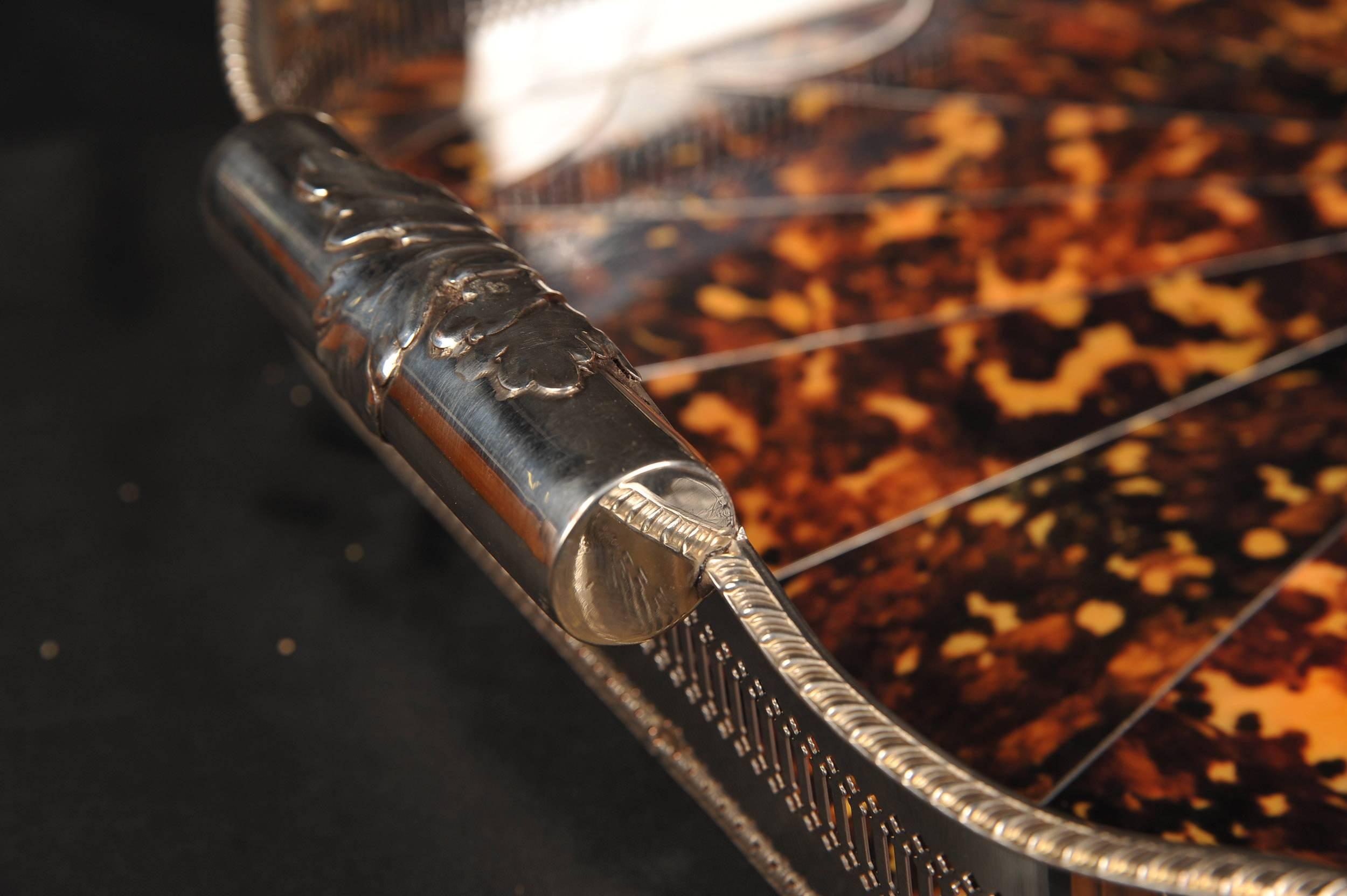 Tortoiseshell Silver Plate Serving Tray Platter Victorian Style For ...
