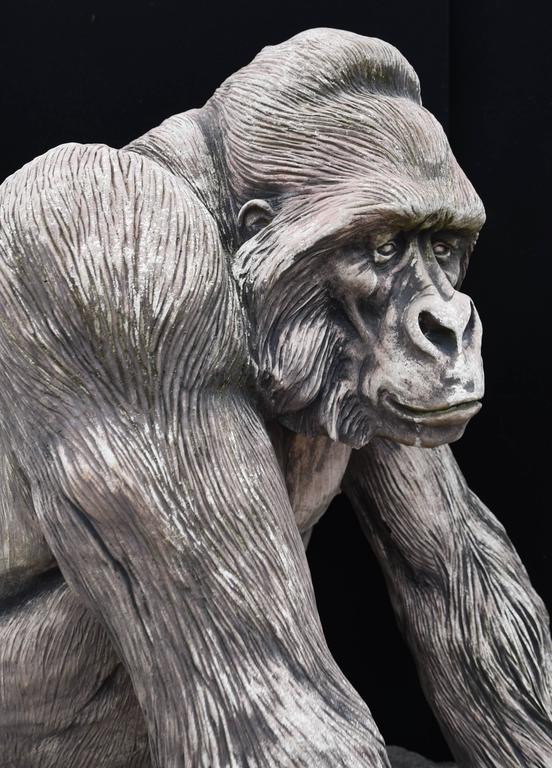 Giant Lifesize Stone Gorilla Garden Statue Monkey Ape Art For Sale at ...