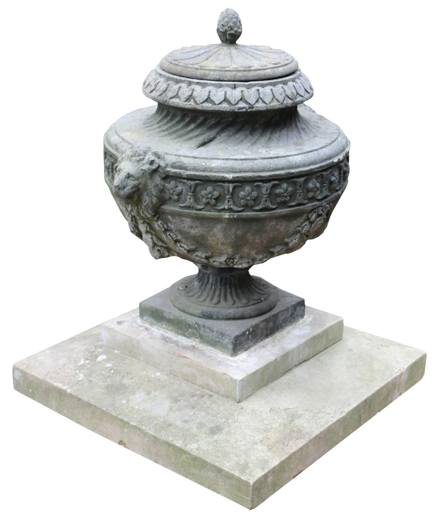 Pair of Lidded Gate Finials/ Pier Caps at 1stDibs