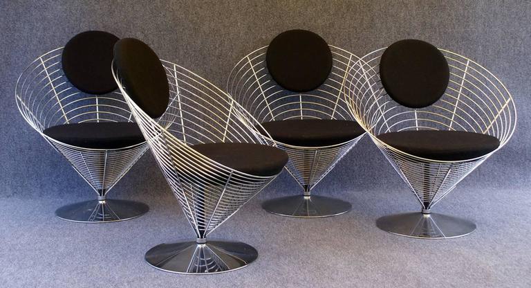 Set of Four Verner Panton Wire Cone Chairs at 1stDibs | verner panton ...