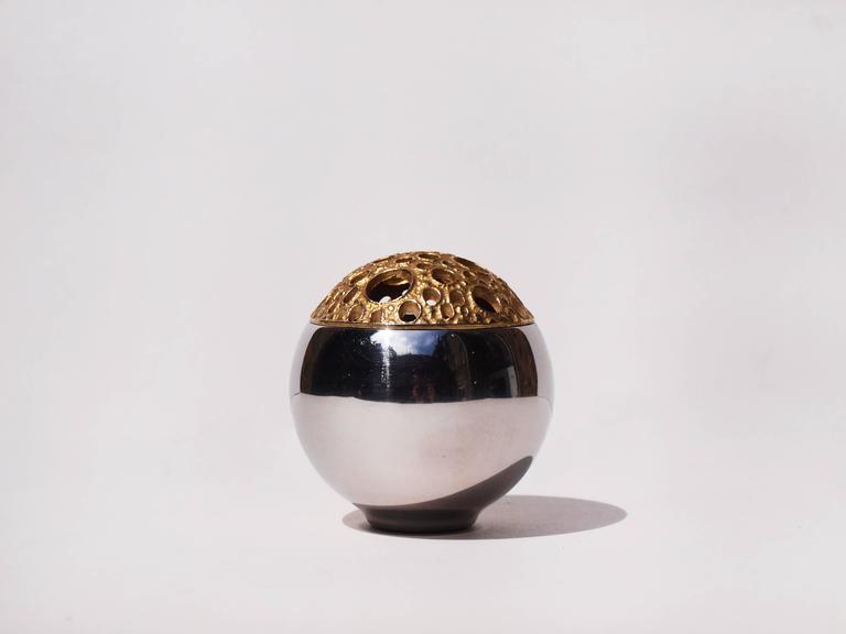 Stainless Steel and Gold Gilded Posey Vase, Stuart Devlin for Viners at ...
