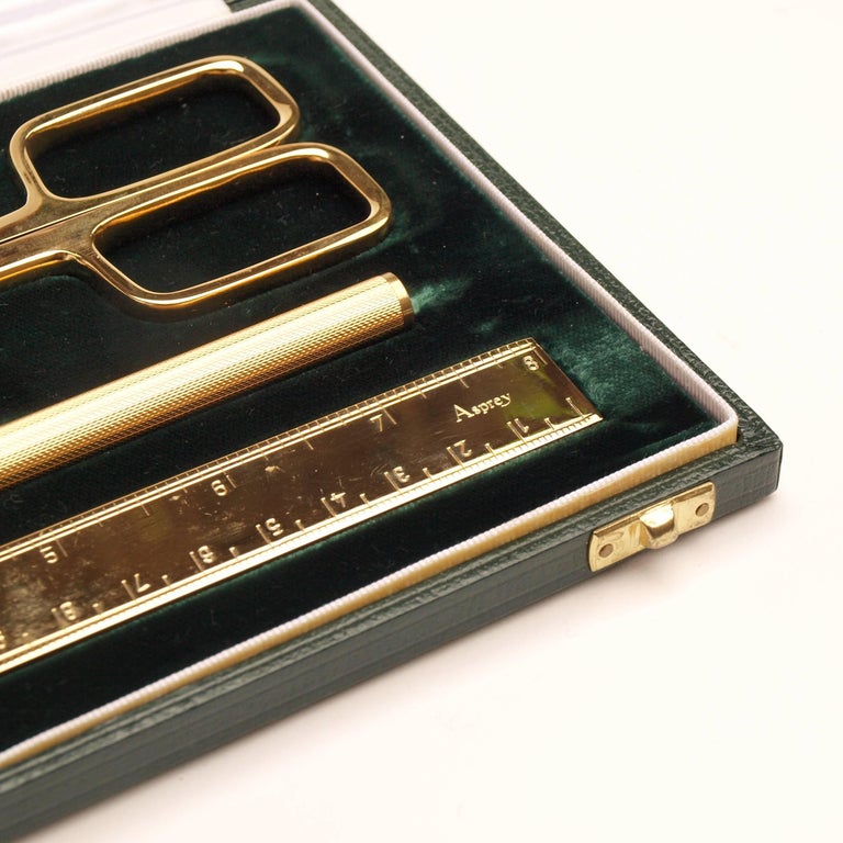 Asprey and Co. 1970s Gold Desk Set at 1stDibs