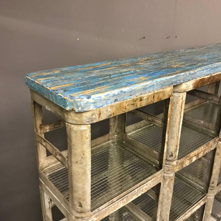 Blue Industrial High Shelving Unit by Hrdla Design For Sale at 1stDibs