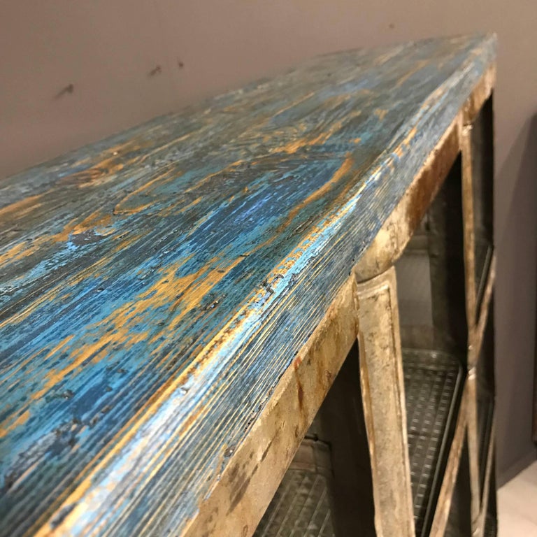 Blue Industrial High Shelving Unit by Hrdla Design For Sale at 1stDibs