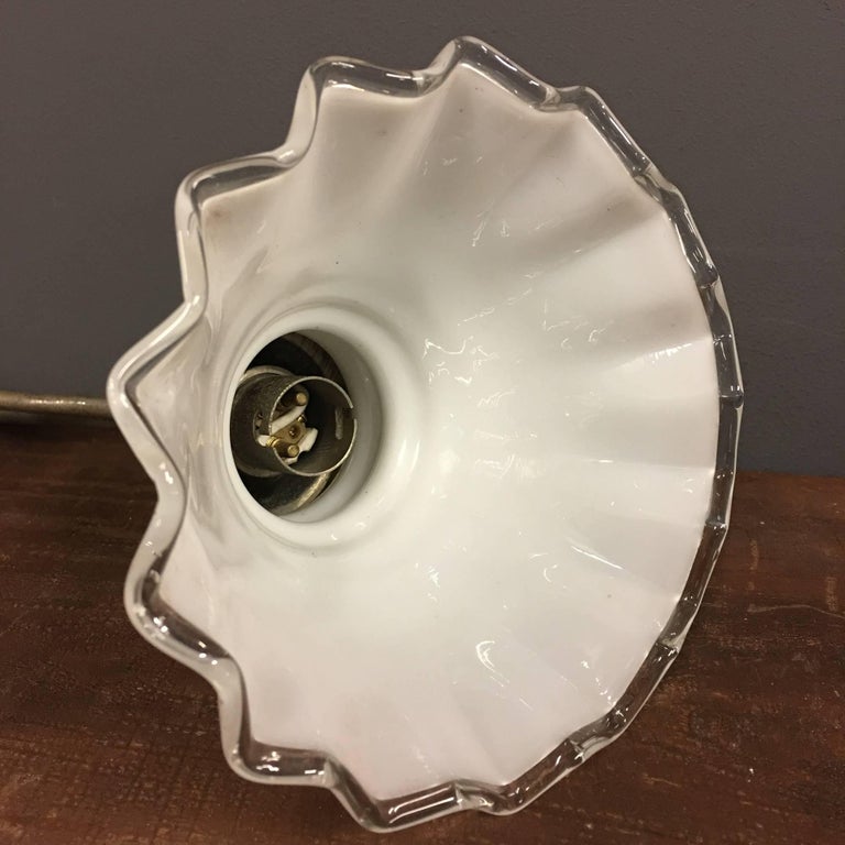 Wall Light Fixture with Opaline Glass Shade For Sale at 1stDibs