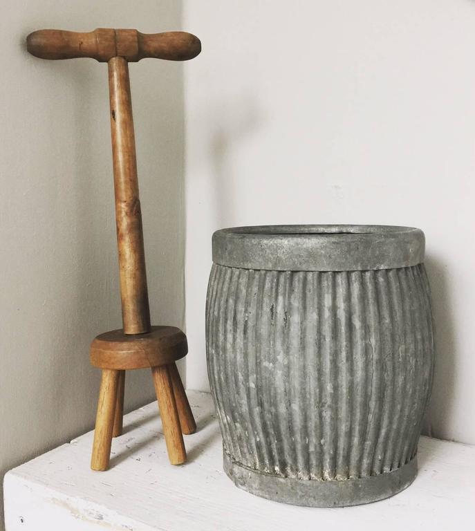 Vintage Antique Salesmans Sample Zinc Galvanised Poss Dolly Wash Tub at ...