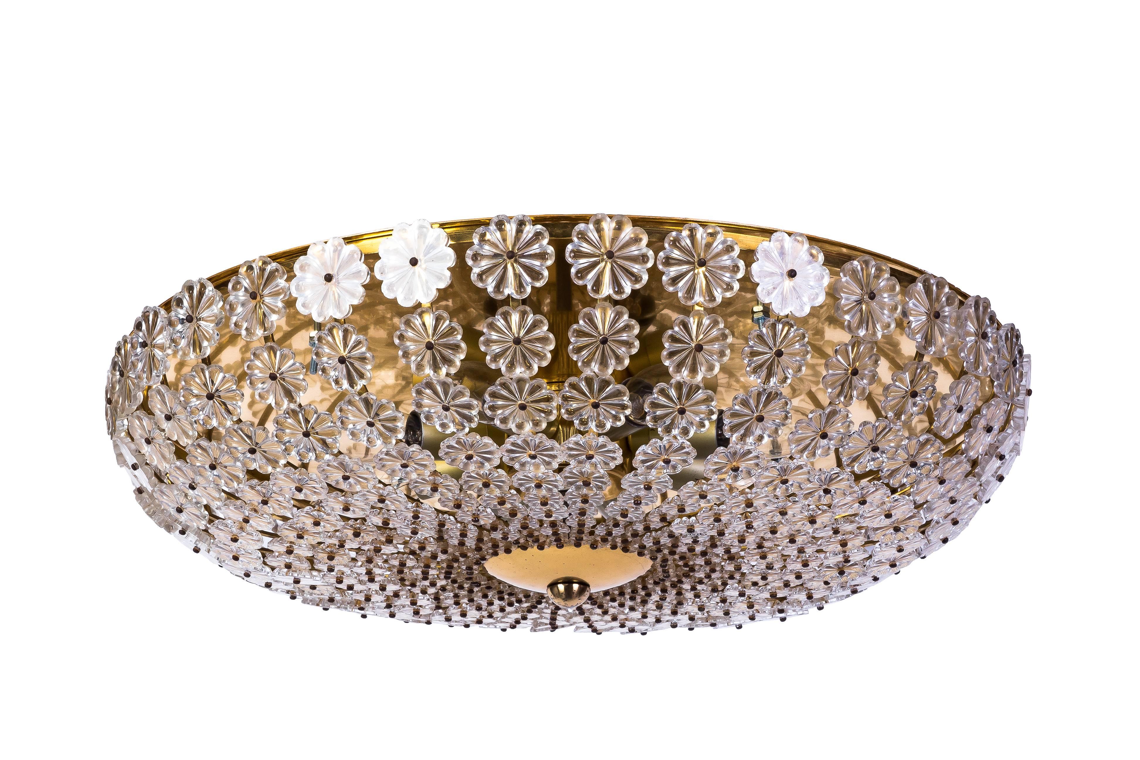 Chic Colossal H. Richter Glass Flowers Wall / Ceiling Plafoniere or ...