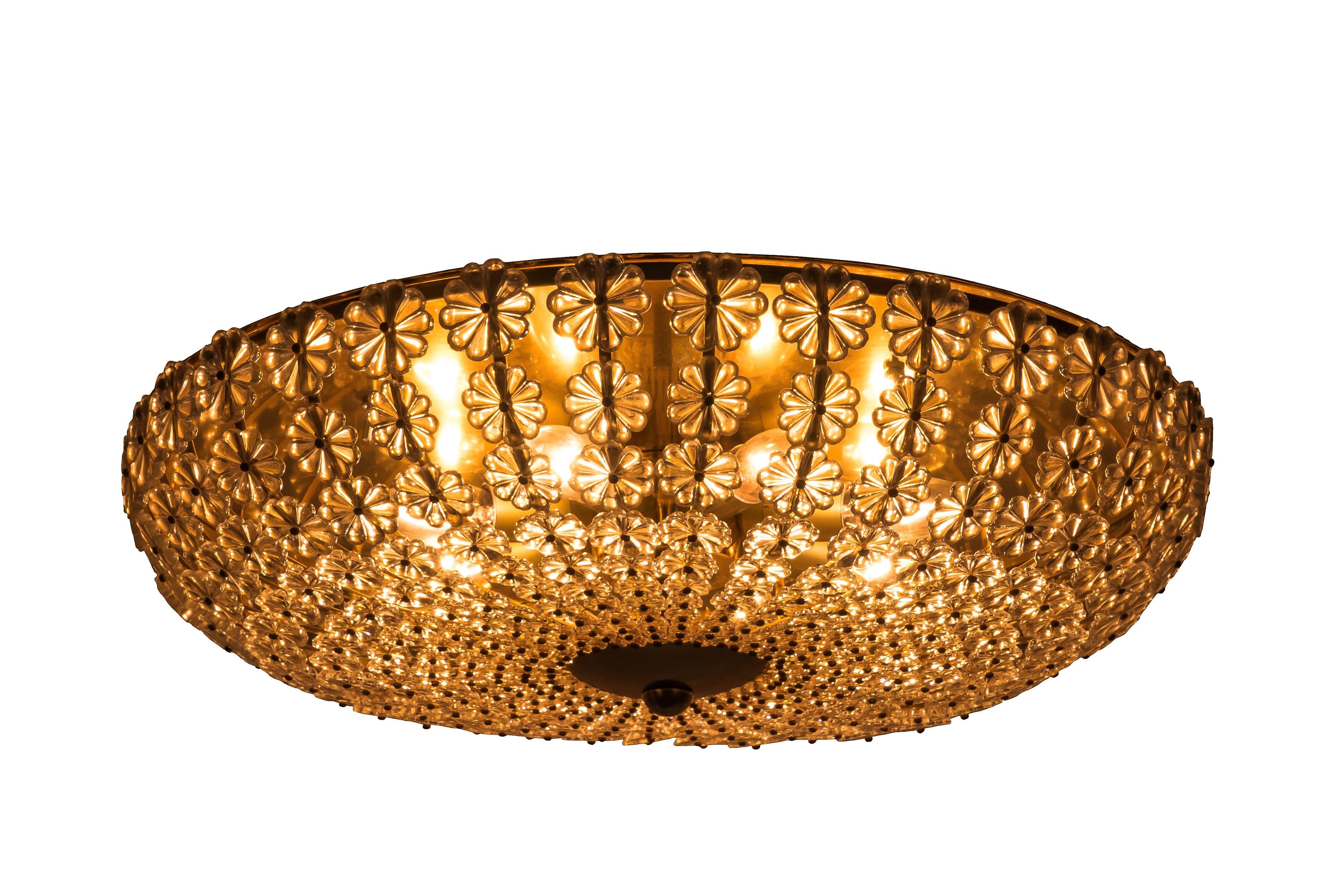 Chic Colossal H. Richter Glass Flowers Wall / Ceiling Plafoniere or ...