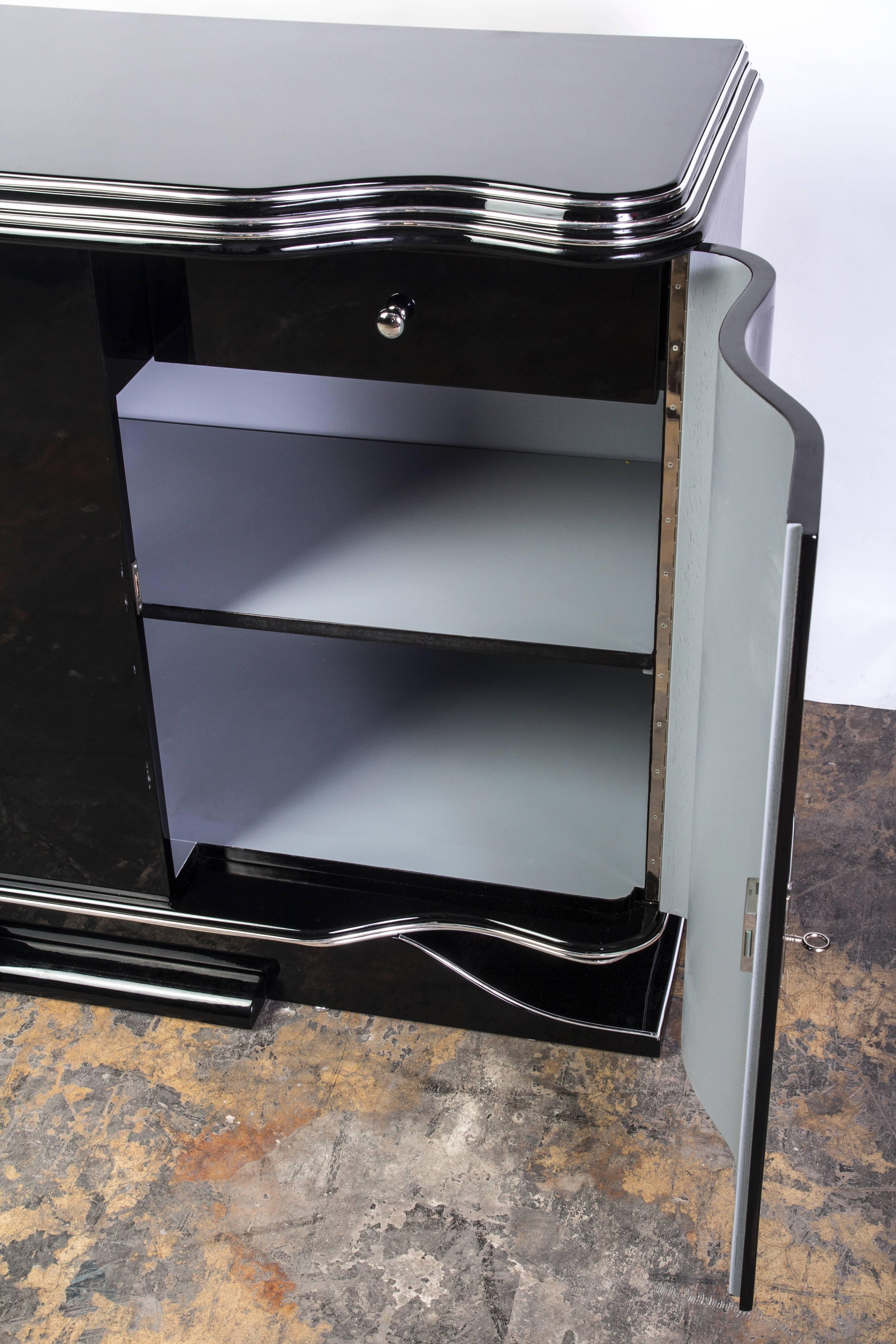 Art Deco Streamlined Sideboard with Swing Doors at 1stDibs