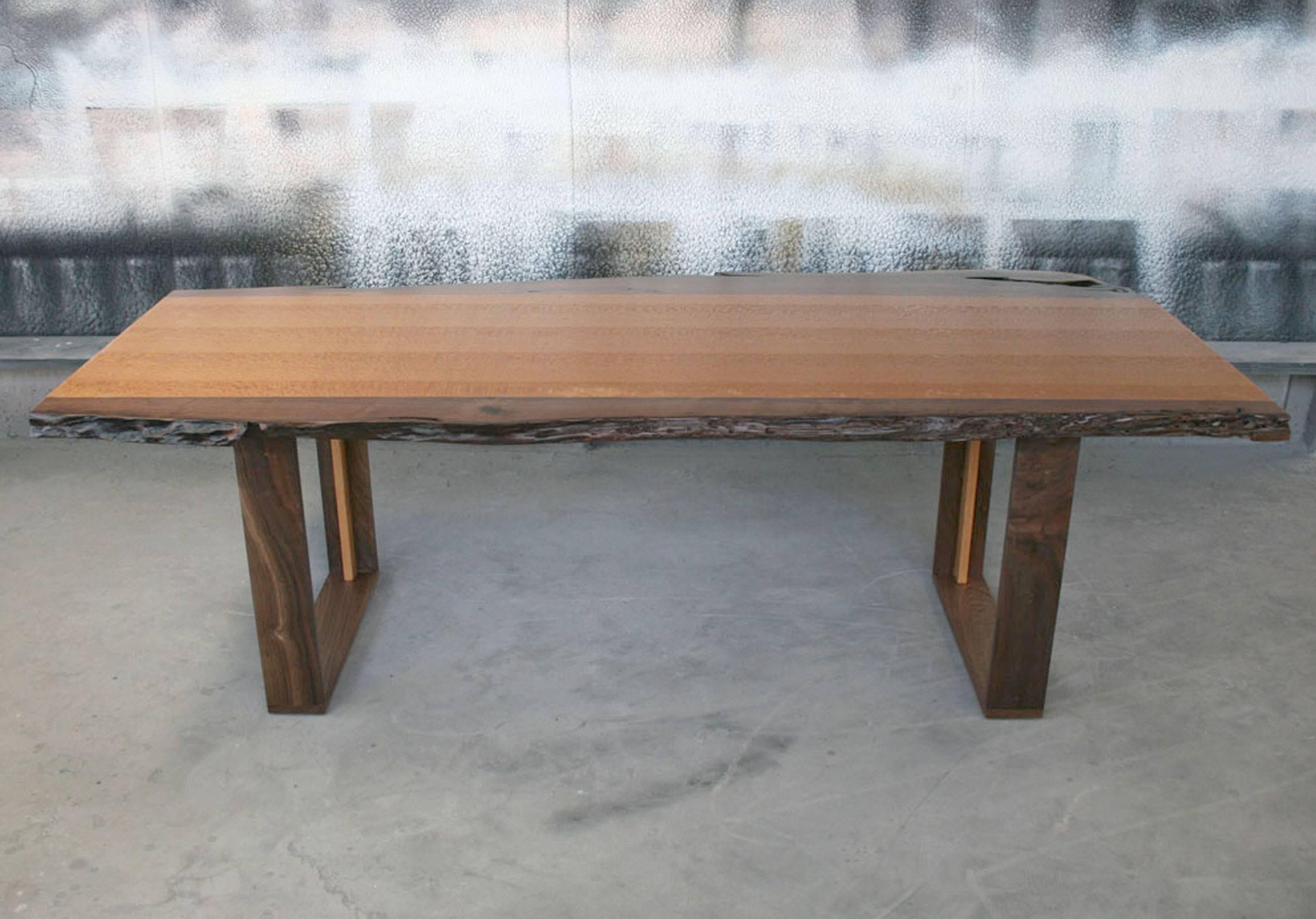 Sentient Black Walnut Live Edge Table with Lacewood Veneer For Sale at ...