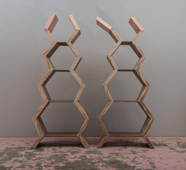 Sentient 'Friends' Bookcase Set in Maple and Copper Inspired by Memphis ...