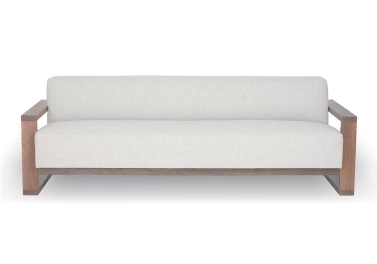 SHIMNA Caribou Sofa with Walnut Exposed Frame For Sale at 1stDibs