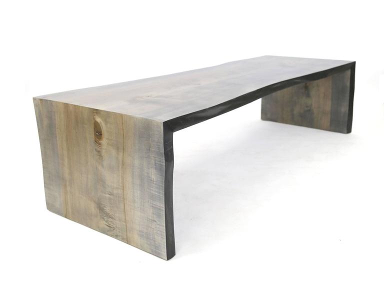 Sentient Folded Maple Slab Live Edge Coffee Table with Driftwood Finish ...