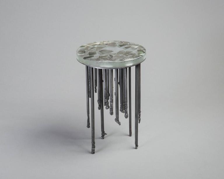Stalactite Melted Iron and Cast Glass Side Table at 1stDibs | cast ...