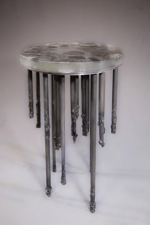 Stalactite Melted Iron and Cast Glass Side Table at 1stDibs | cast ...