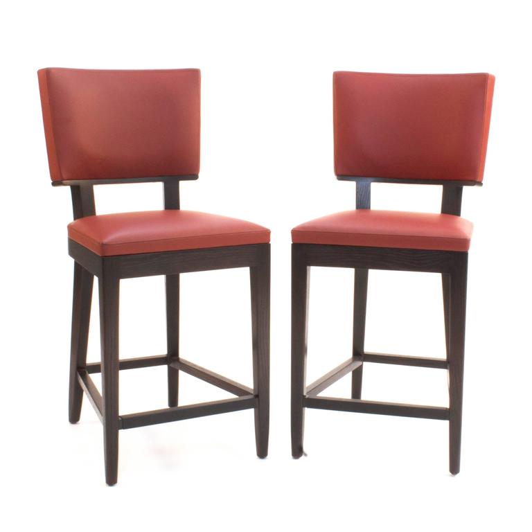 Red Leather Harry's Counter Stools by Christian Liaigre, France For ...