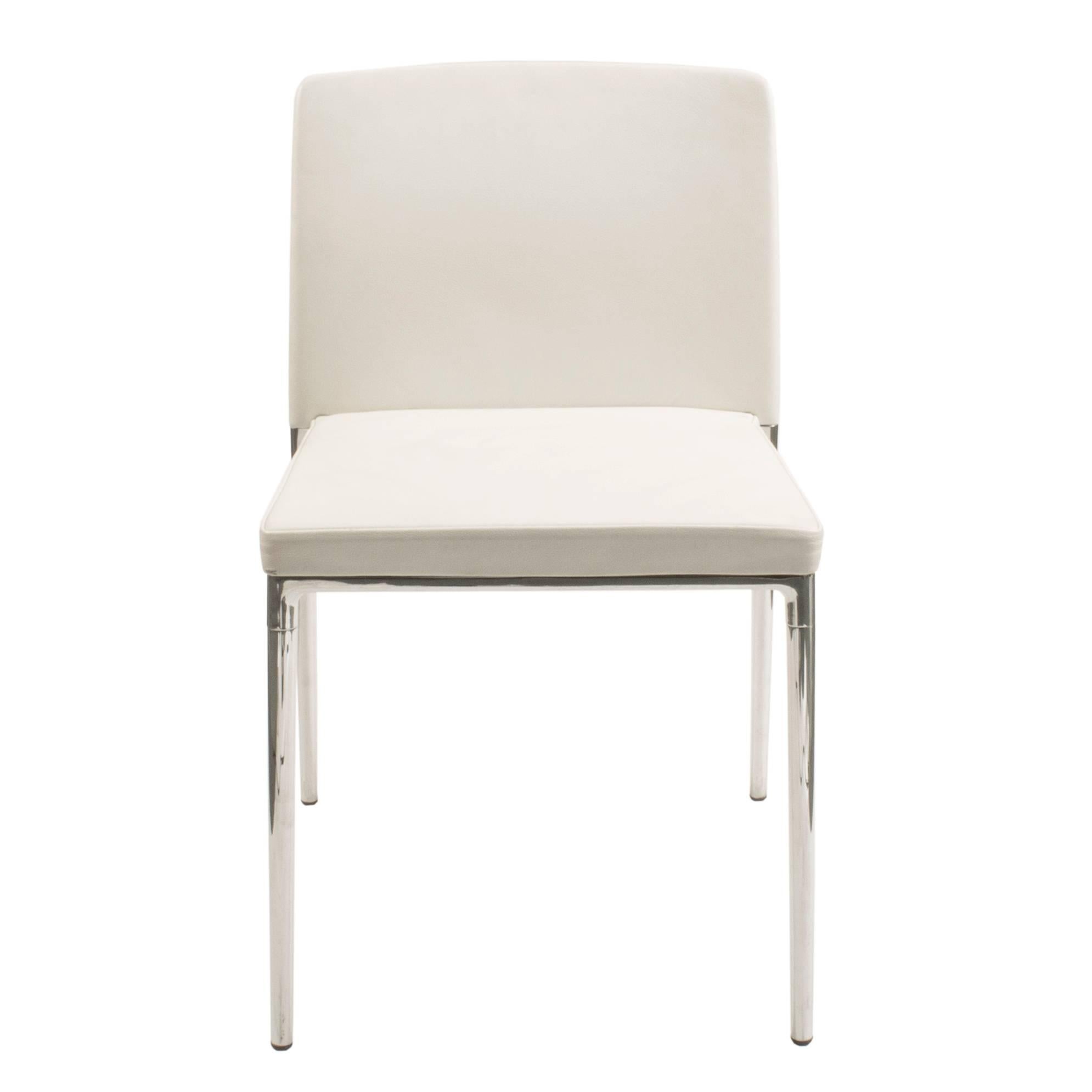 White Leather Wilkhahn Ceno Stackable Conference Side Chair For Sale at ...