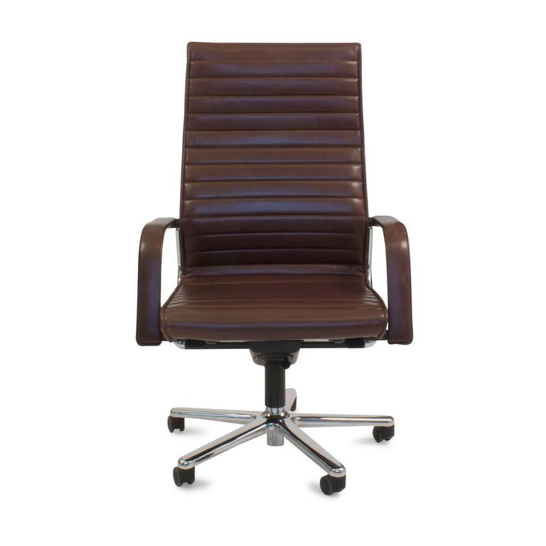 Brown Leather FS 220/92 Executive Office Swivel Task Chair by Wilkhahn ...