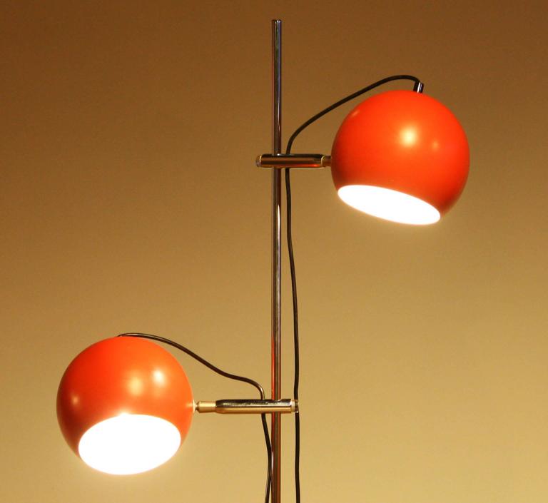 1970s, Two-Light Red Eye-ball Floor Lamp For Sale at 1stDibs