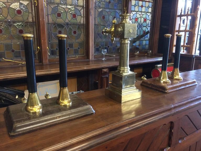 English Pub Bar, Panelling and Stained Glass Ceiling, with Fox and ...