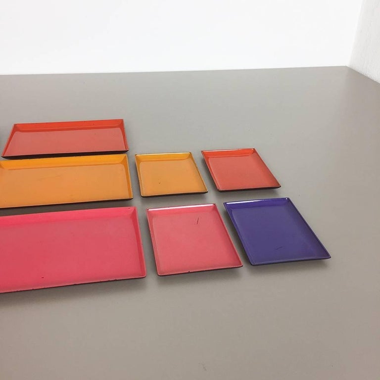 1960s Set of Eight Multi-Color Tray Elements Made in Sweden, Midcentury ...