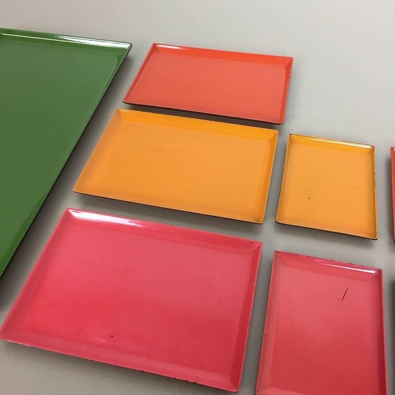 1960s Set of Eight Multi-Color Tray Elements Made in Sweden, Midcentury ...